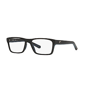 Costa Del Mar Mens Ocean Ridge 410 Rectangular Prescription Eyewear Frames, Black/Demo Lens, 52 mm