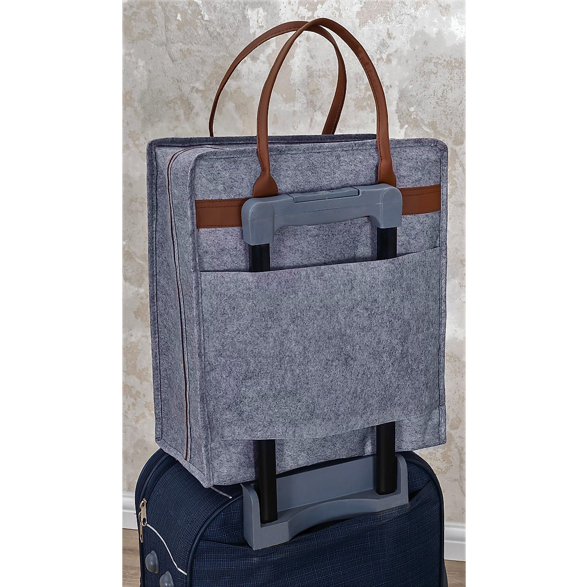 6 Pairs Shoe Bag for Travel Dark Gray Felt Blend Fabric - Travel Storage Bags for Luggage - Shoe Bag for Travel - Shoe Packaging Organizer Storage Bag - Shoe Bag with Luggage Case - Dark Gray