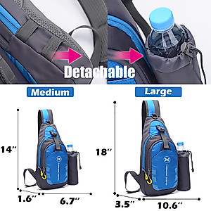 Peicees Chest Crossbody Sling Backpack Bag Travel Bike Gym Daypack for Women Men
