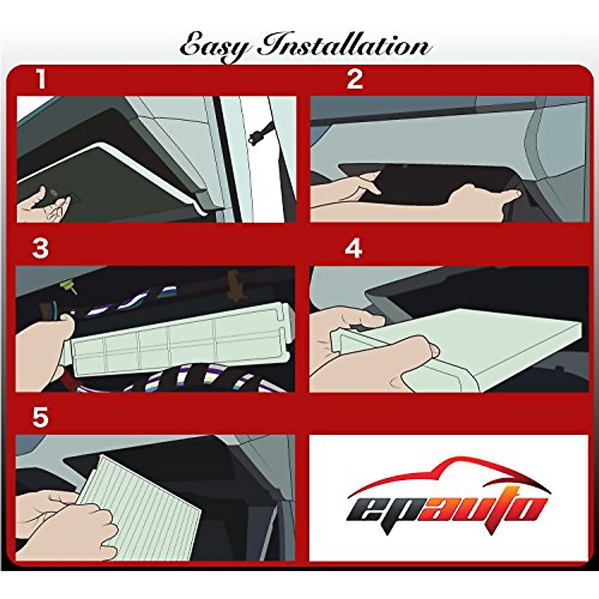 EPAuto CP132 (CF10132) Replacement for Premium Cabin Air Filter includes Activated Carbon