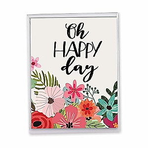 The Best Card Company - 1 Large Birthday Card with Envelope (8.5 x 11 Inch) - Fun Celebration Card for Birthdays - Optimisms J6631GBDG