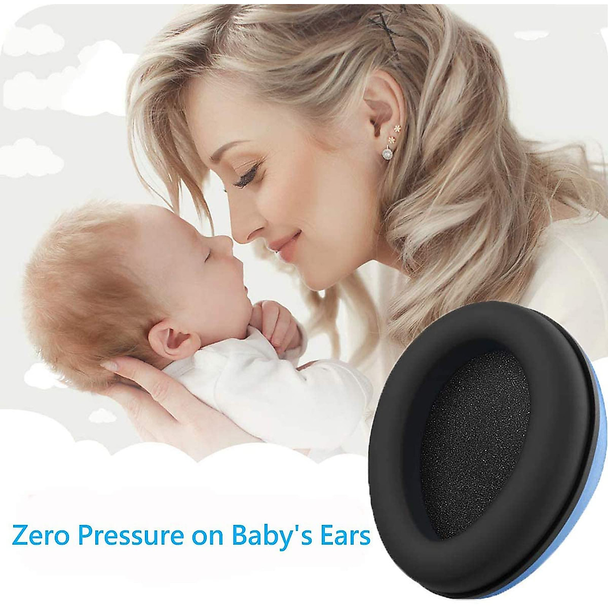 Baby Ear Protection Aged 0-3 Years Noise Canceling Baby Headphones for Newborn Toddler Infant Protective Ear Covering Shields Earmuffs for Sleep Airplane Travel(Blue)