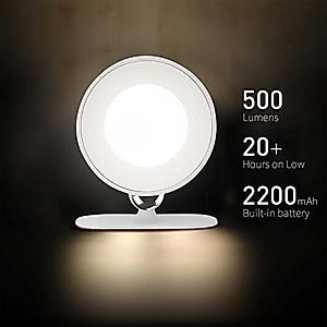 SNPDE Rechargeable Battery LED Wall Mounted Light for Bedside Reading and Bathroom Mirror (White, 1 Pack)