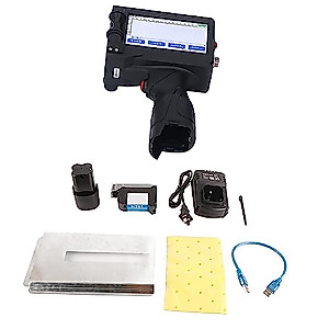 Tgoon Handheld Inkjet Printer, Portable Inkjet Printer US 100‑240V Unidirectional Printing Smoothly Operation Comfortable Handle for Office
