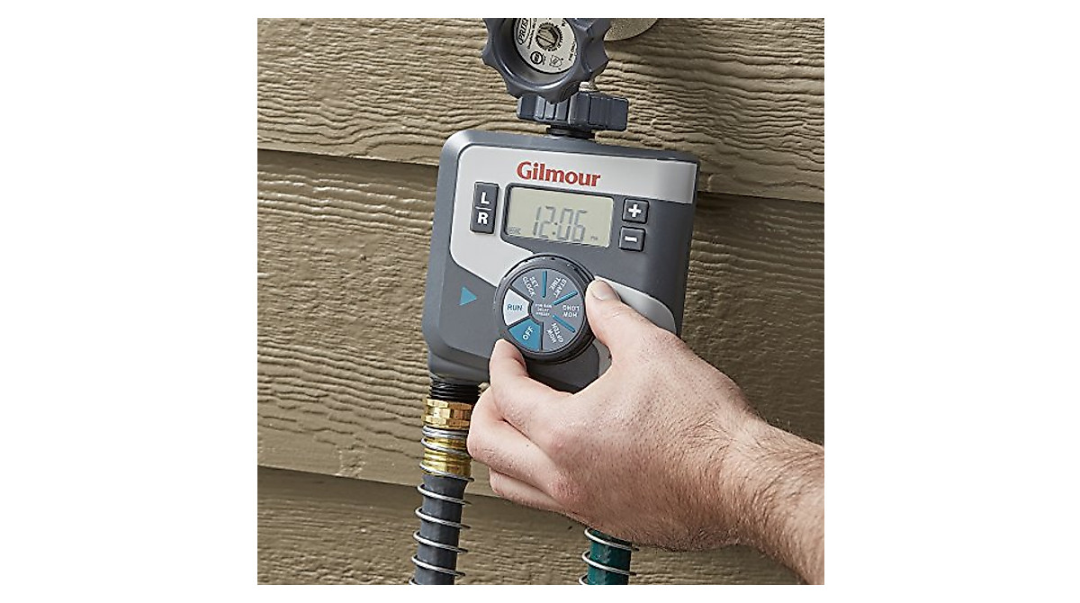 Gilmour Electronic Water Timer Dual Outlets for Efficient Gardening