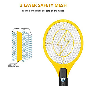 Electric Fly Swatter Racket - Indoor & Outdoor Bug Zapper, Mosquito Zapper for Home, Pest Control, Fly Zapper, Mosquito and Bug Zapper Indoor