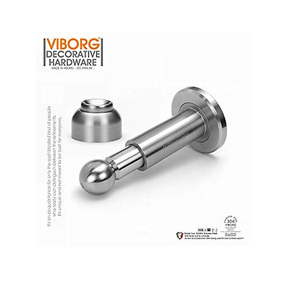 VIBORG Deluxe Solid Sus304 Stainless Steel Extra-Thick Casting Heavy Duty Adjustable Powerful Floor or Wall Mount Mounted Magnetic Doorstops Door Stopper Door Stop (1)