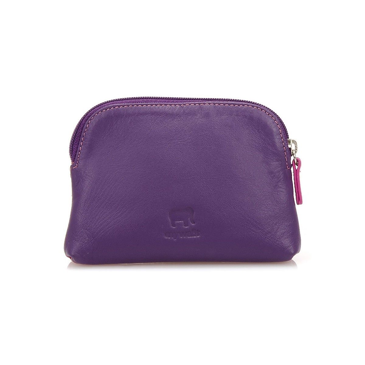 mywalit Large Leather Coin Purse | 3 Card Slots | Zip Pocket & Key Fob | Sangria Multi | Stylish & Compact Accessory for Men & Women | Perfect for Everyday Use