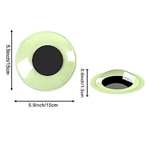 4PCS 5.9 Inches Glow in The Dark Giant Googly Wiggle Eyes Self Adhesive Large Luminous Google Eyes Big Sparkle Sticky Wiggle Eyes for DIY Crafts Sticker Decoration