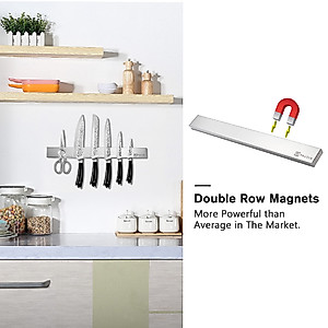 Paudin 17.7 Inch Stainless Steel Magnetic Knife Bar-Use as Knife Holder for Wall, Knife Rack, Knife Strip, Kitchen Utensil Holder and Tool Holder/Storage