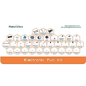 Makeronics 7 in 1 Blue Breadboard Holder Raspberry Pi 4 Holder + 1200 Breadboard+Electronics Fun Kit|Power Supply Module| Precision Potentiometer and More for Prototyping Circuit/Arduino/Raspberry Pi