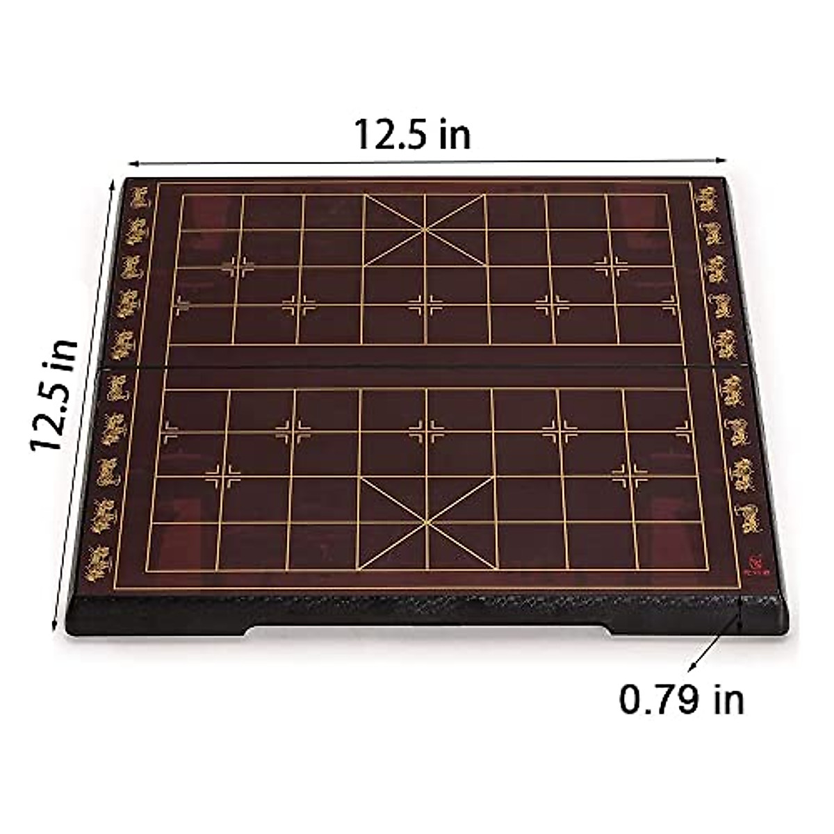 Luoyer 12.5inch Portable Chinese Chess Set with Folding Board and Magnetic Piece Traditional Xiangqi Classic Educational Strategy Games Board Games for 2 Players (Red Board Green Piece)