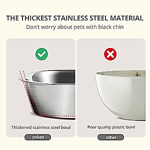 yoken Elevated Dog Bowls, [Prevention of Vertebrae Disease] [Super Non-Slip] Dog Bowl with Stainless Steel Bowl, High Capacity Dog Food Bowls, Colorful Raised Dog Bowls for Medium/Small Size Dogs