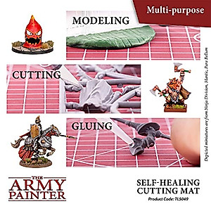 The Army Painter Self Healing Cutting Mat - Self Healing Craft Cutting Mat, A4 Size - Double Sided PVC Non-Slip Hobby Mat - 3-Ply Gridded Miniature and Model Cutting Mats for Crafts, Sewing Projects