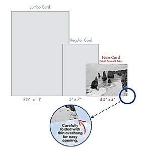 The Best Card Company - 10 Blank Note Cards with Envelopes (4 x 5.12 Inch) - Black & White Photos, Bulk Boxed Set - On the Rocks M3309