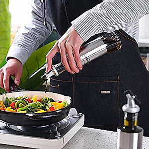 Olive Oil Spouts, Oil Vinegar Bottle Stopper Spout Leakproof Nozzle Dispenser Wine Pourer forOil, Vinegar, Olive Oil, Salad, Wine, Etc (5 pack), silver + black