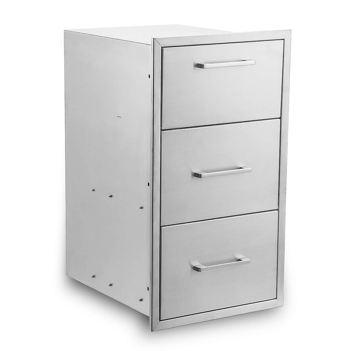 yuxiangBBQ Stainless Steel Outdoor Kitchen Drawers BBQ Drawers Double Access Drawer w/Paper Towel Holder Drawer Combo Flush Mount for Outdoor Kitchens Or BBQ Island(17" W x 30" H x 21" D)