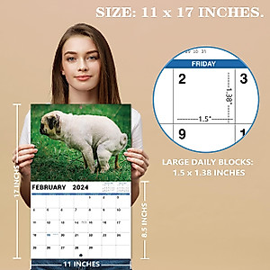 Gag Gifts - 2024 Wall Calendar, White Elephants Pooping Dogs, Calendar 2024 from Jan.2024 to Dec.2024, 12 Monthly Calendar Planner, Wall Calendar 2024, Funny Calendar for Family, Friends