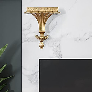 Gralara Wall Mounted Floating Shelves, Flower Pot Stand, Wall Organizer Shelf for Living Room Decoration, Aureate