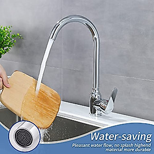 PFAMKEER Single Handle High Arc Kitchen Faucets Stainless Steel Chrome Plated, Modern Single Hole Kitchen Sink Faucet, Commercial One Hole Bar Sink Faucet