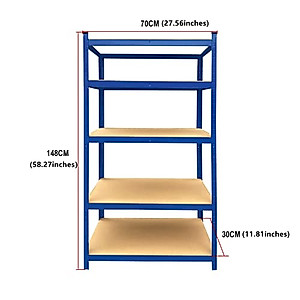 Qimu 5-Tier Storage Shelving Unit,Heavy Duty Garage Storage, Adjustable Shelving Metal Storage Rack for Kitchen Living Room Office,1653lbs Load Capacity (Total)