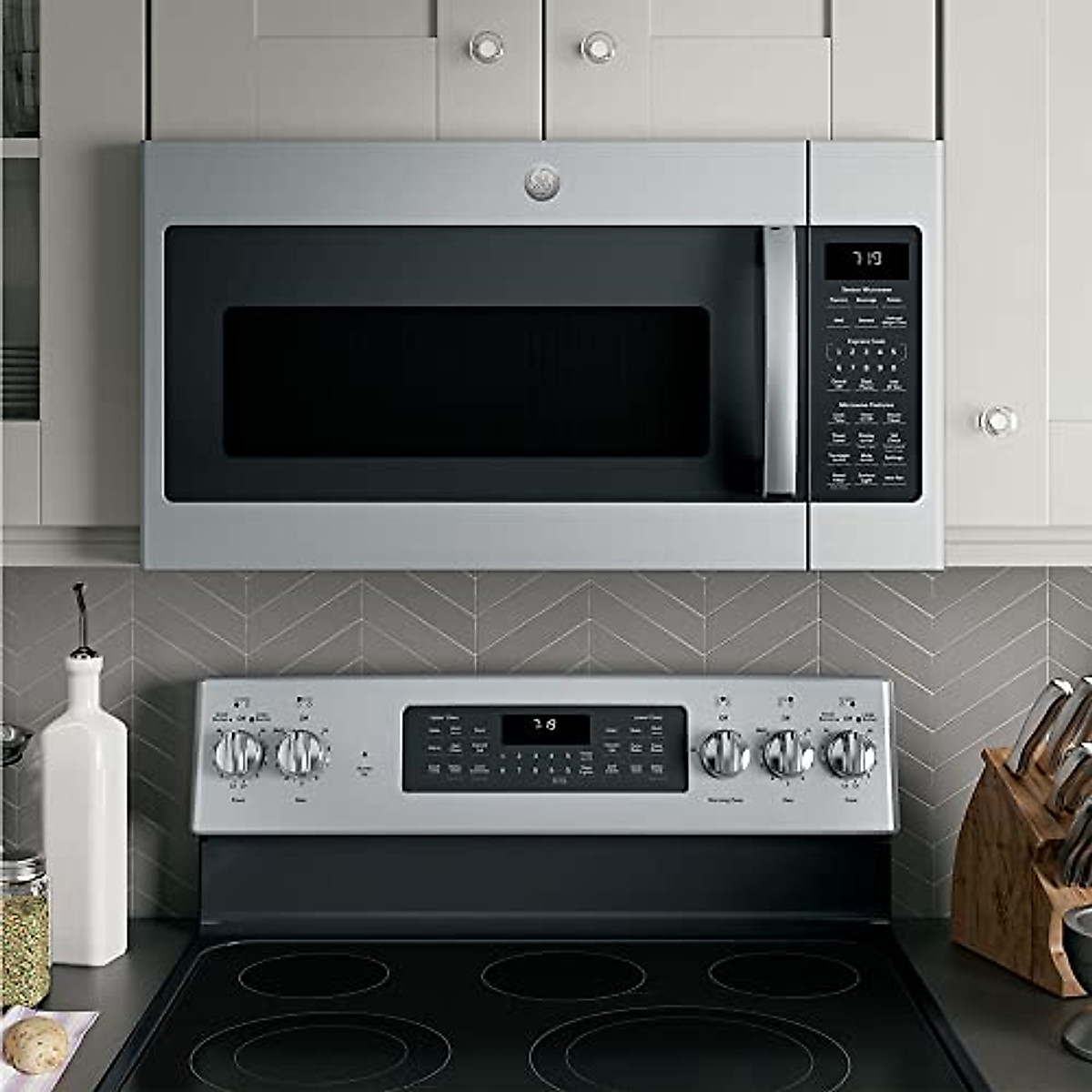 GE JVM7195SKSS 1.9 Cu. Ft. Over-the-Range Sensor Microwave Oven Stainless Steel Bundle with Premium 2 YR CPS Enhanced Protection Pack