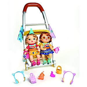 Baby Alive Littles, Shop ‘N Stroll Twins, Blonde Hair Doll, Red Hair Doll, Stroller, 18 Accessories, Toy for Kids 3 Years Old & Up (Amazon Exclusive)