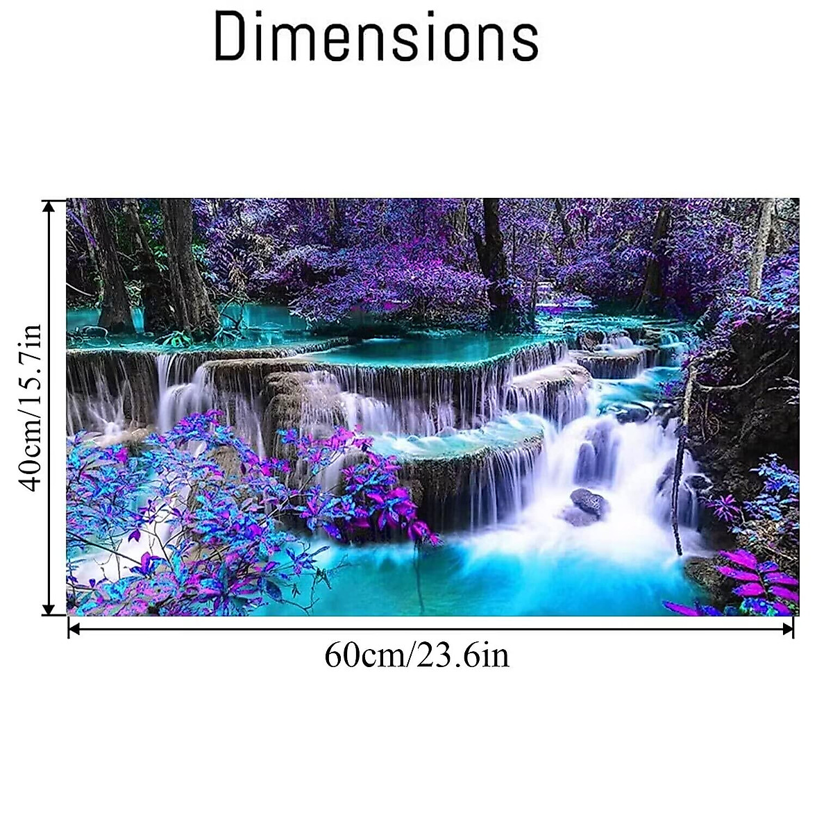 pchmcu Painting by Numbers Kit for Adults ，DIY Large Size Waterfall Paint by Numbers for Beginner，Gifts Arts Crafts for Home Decor Tree Flower 16x23.6 Inch