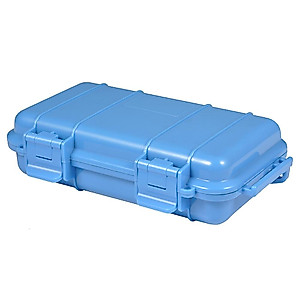 Waterproof Box Shockproof Dry Storage Box, Hard Plastic Protective Grip Carry Touch Phone Case + Foam + Handle for Fishing Camping Hiking (Small -Blue)