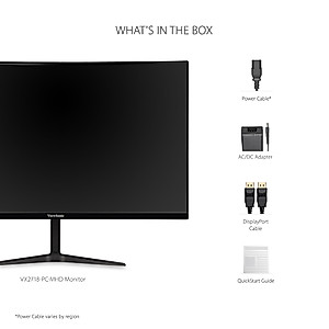 ViewSonic VX2718-PC-MHD 27 Inch Curved 1080p 1ms 180Hz Gaming Monitor with FreeSync, HDMI and Display Port (Renewed)