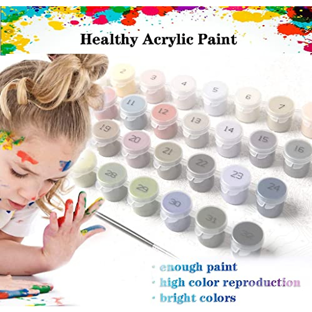 Paint by Numbers for Adults, Paint by Numbers for Kids Beginner Paint Canvas Oil Painting for Highland Cow Wall Art (Without Frame 15.7x19.7inch)