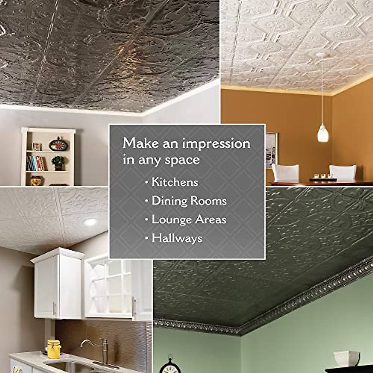 Great Lakes Tin Jamestown Bronze Burst 2ft x 2ft Nail Up Ceiling Tiles - Perfect for DIY and Home Renovation Projects - Easy to Install (5 Pack)