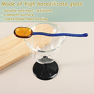 Turbokey 5 Pieces Glass Spoons for Coffee Teaspoons 6.1 inch Glass Stirring Spoon Rod Heat Resistant Coffee Stirrers Ice Tea Spoon Glass Mixing Spoon for Tea SugarHome Bar Party (5 Color)