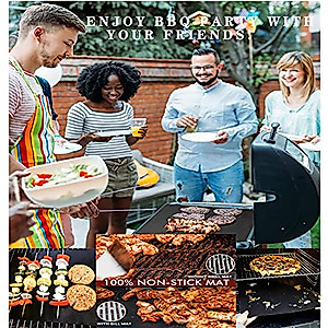DRPORONYN Grill Mat , Set of 5 Non-Stick BBQ Grill Mats Grilling mat for Outdoor Grill ,Heavy Duty, Reusable, Easy to Clean , Works on Gas Charcoal and Electric BBQ ,15.75x13 inch - Black