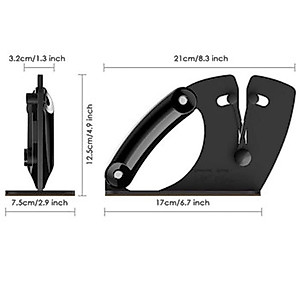 Faridabio Adjustable Angle Knife Sharpener - 2-Stage Handheld Manual Sharpener - Adjustable Sharpening Angles - Repair, Restore & Polish Blades