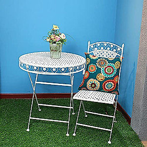 Magpie Fabrics Pack of 2 Outdoor Waterproof Throw Pillow Covers 18 x 18 Inch, Christmas Decorative Cushion Sham Pillowcase Shell for Garden Patio Tent Balcony Couch Sofa(Heronsbill Turquoise Green)