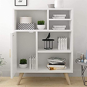 GELTDN Library with Doors, Home Bookcase, Three-Story six-Story Storage Storage Bookcase, Wear and Durable, Raise The Table Legs