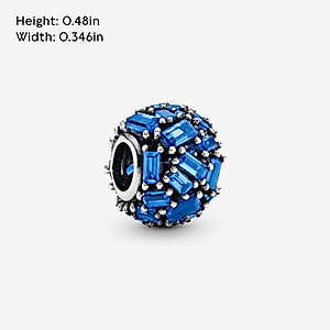Pandora Jewelry Blue Ice Cube Crystal Charm in Sterling Silver