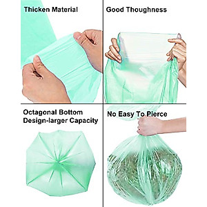 Compostable Trash Garbage bags,AYOTEE 13-15 Gallon Tall Kitchen Trash Bags,Heavy Duty Unscented 1.18Mils 55 Liter,60 Count,Strong Thicken Rubbish Waste Can Liners for Kitchen Garden Home