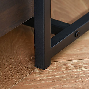 Vinsetto Lateral Office File Cabinet with 2 Large Drawers and Adjustable Metal Hanging Bars for A4, Letter and Legal Sized Files, Storage Organizer, Brown/Black