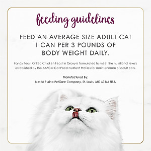 Purina Fancy Feast Grilled Wet Cat Food Chicken Feast in Wet Cat Food Gravy - (Pack of 12) 3 oz. Cans