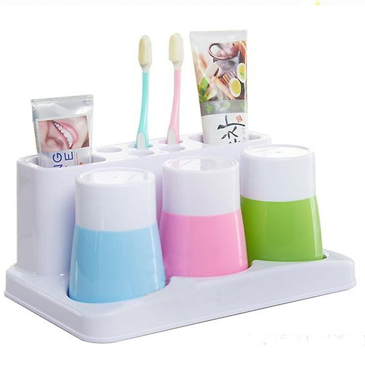 Eslite Toothbrush Toothpaste Holder Stand for Bathroom Storage Organizer