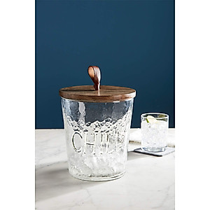 Mud Pie Textured Glass ICE Bucket, 8 1/2" x 7 1/2" dia, Clear