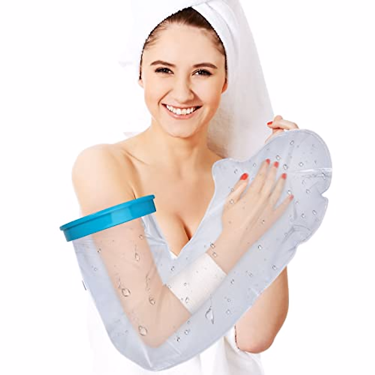 Arm cast Covers for Shower Adult,100% Waterproof can be reused,cast Covers for Shower arm,Keep The Wound Dry,Comfortable and not Tight,Shower Cover for arm cast Adult,with a Hook for Easy Drying.