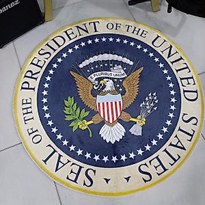 Rugendary Seal of President of United States Rug American Eagle Carpet Office Area Rug Living Room Bedroom Kitchen Doormat (Ultra Soft Quality, 4x4 ft.)