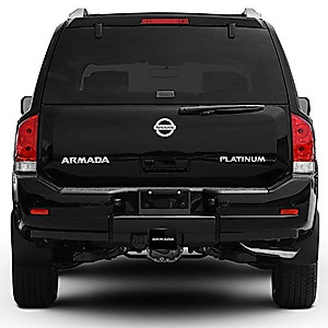 iPick Image, Compatible with - Nissan Armada UV Graphic Black Metal Face-Plate on ABS Plastic 2 inch Tow Hitch Cover