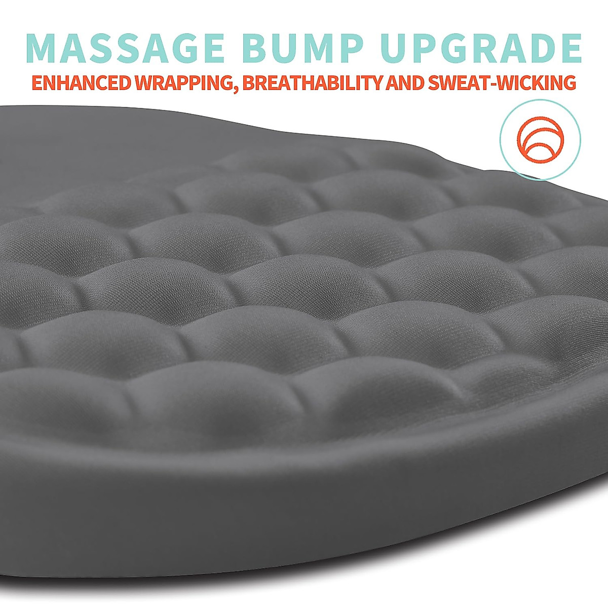 KUOSGM Ergonomic Mouse Pad Wrist Support with Memory Foam Massage Bulge, Carpal Tunnel Pain Relief Mousepad Wrist Rest for Mouse(12x8 inch, Grey)