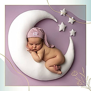 M&G House Newborn Photography Accessories Pillow Newborn Photography Outfits Girl Boy Half Moon Pillow Crescent Star Pillows Basket Photo Prop Baby Photoshoot Props Studio Set(White)