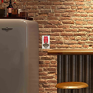 Coca-Cola Striped Wall Bottle Opener - Vintage Coca-Cola Bottle Opener Made with Wood and Cast Metal - Great Gift Idea