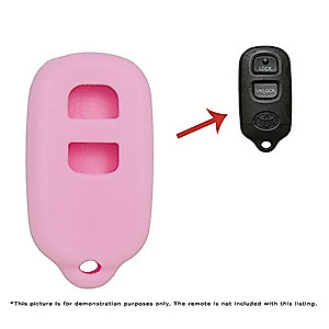 Keyless2Go Replacement for New Silicone Cover Protective Case for Remote Key Fobs with FCC GQ43VT14T HYQ12BAN HYQ12BBX - Pink